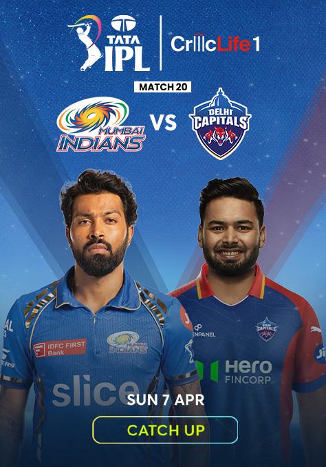 Watch Cricket: TATA IPL 2024 - Mumbai Indians vs Delhi Capitals Catch ...